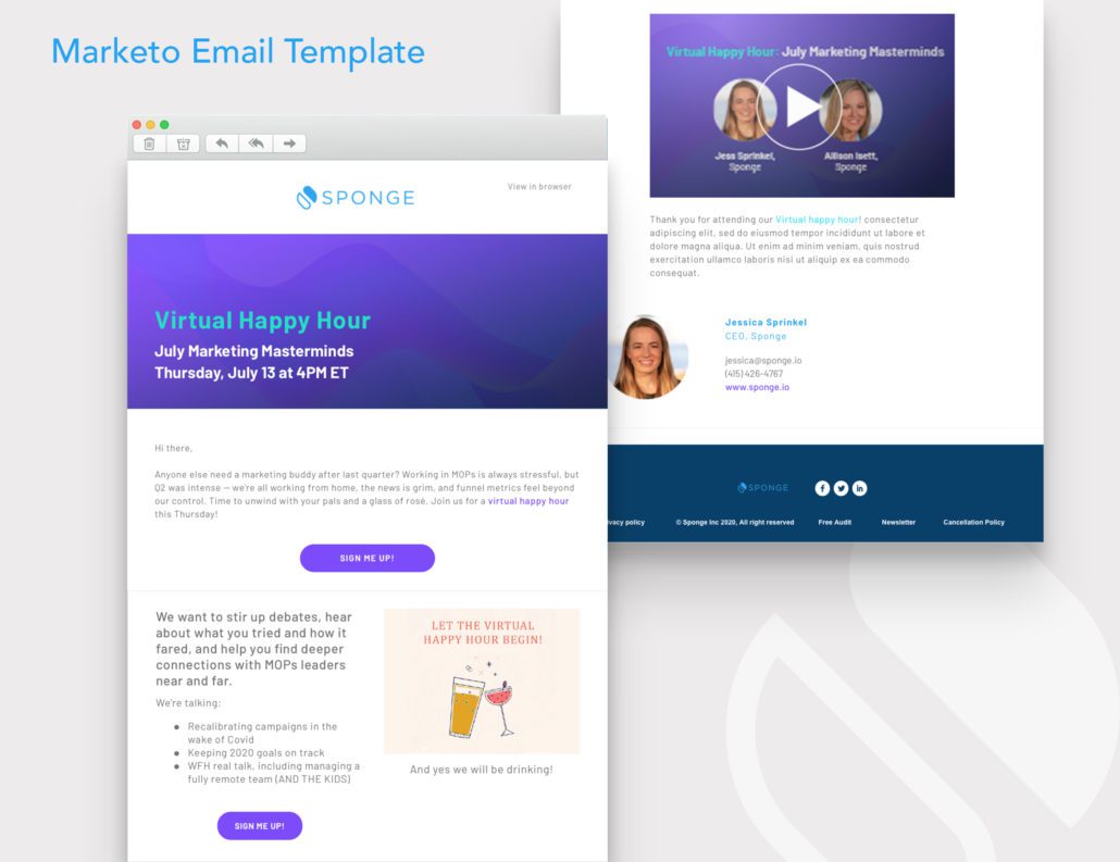 Coded Marketo Email Template - Sponge IO | Marketing and Revenue Ops