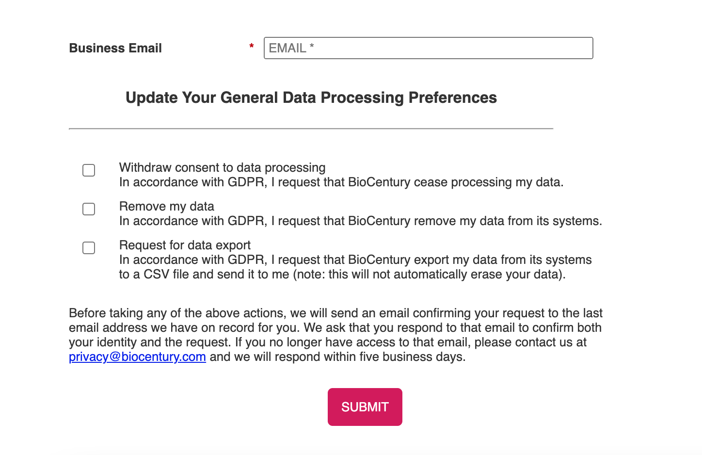 Inspo: The Best B2B Email Preference Centers - Sponge